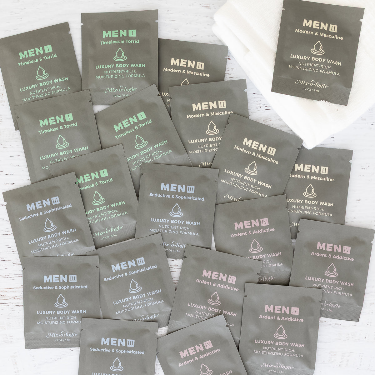 Men's Body Wash Sample Pouches | Pack of 100 – Mixologie Wholesale