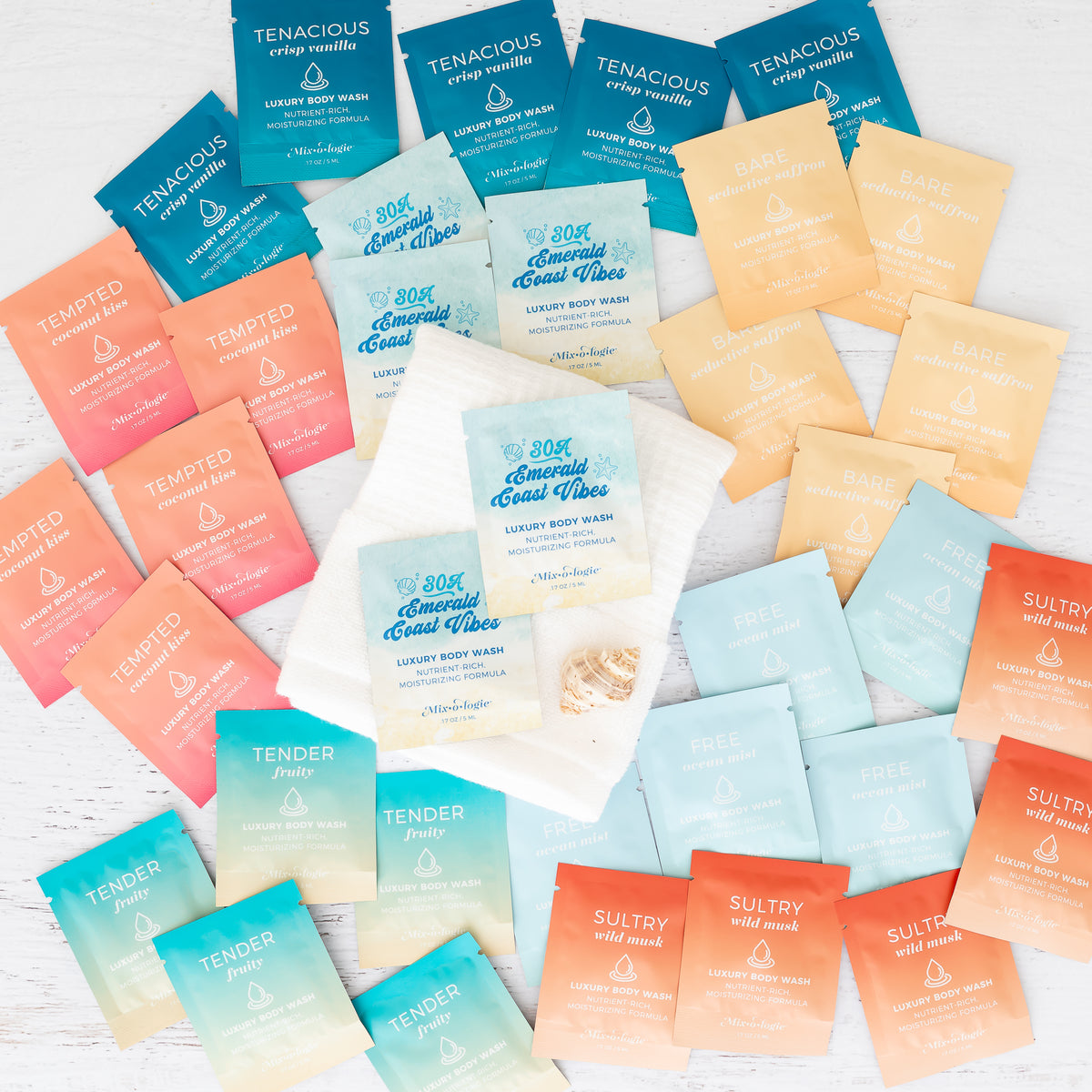 Women's Body Wash Sample Pouches | Pack of 100 – Mixologie Wholesale